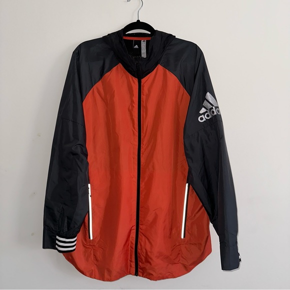 Jackets & Coats | Adidas Hooded Windbreaker Performance Jacket Xl ...